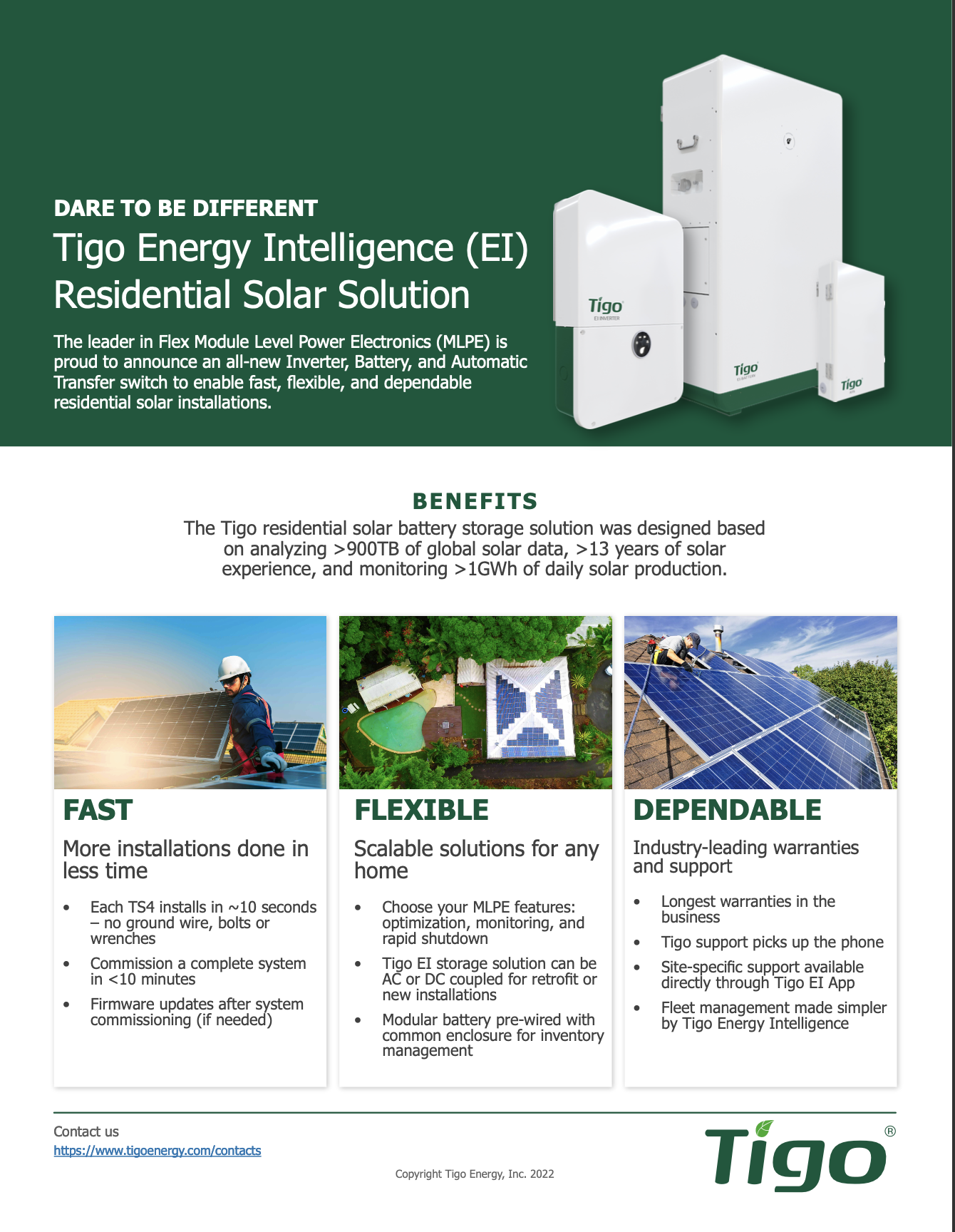 Brochure / Flyer: Tigo EI (Energy Intelligence) Residential Brochure (US) | Tigo Energy Downloads